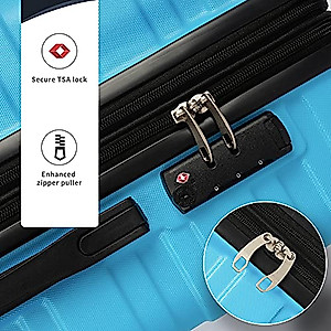 Merax Luggage Sets TSA 3 Piece Spinner Suitcase Lightweight 20 24 28 inch (Elegant blue)