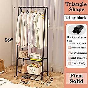 WEECRON Small Clothes Rack Clothing Racks for Hanging Clothes Garment Rack Clothes Hanger Rack, Black