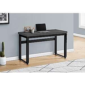 Monarch Specialties 7680 Computer Desk, Home Office, Standing, Adjustable, 48" L, Work, Laptop, Metal, Laminate, Contemporary, Desk-48 Adj.Height, 47.25" L x 23.75" W x 29.5" H, Modern Grey/Black
