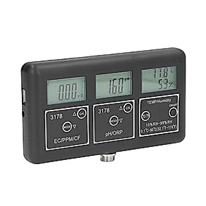 Water Quality Tester, 7 in 1 PH ORP EC TDS CF Temperature Humidity Meter Multi-Parameter Water Monitor for Drinking Water, Pool, Aquarium, Fish, Hydroponics(#2 US)