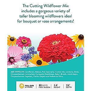 Burpee Cutting 50,000 Bulk, Multi, 1 Bag | 15 Varieties of Non-GMO Flower Perennial Wildflower Seeds Pollinator Mix | Covers 1,000 Sq. Ft, Multicolor