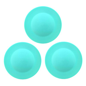 YUYUHUA Plastic Plates Reusable 10 inch - Kitchen Flat Dinner Plates - Dishwasher Safe & Microwavable Plates set of 12 - Kids Stacking Colorful Plates for Indoor Outdoor (BPA Free)