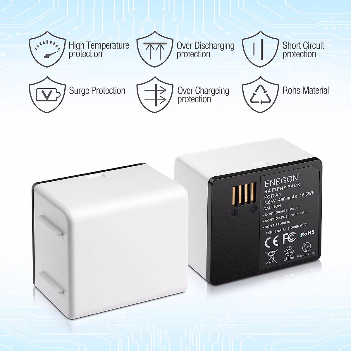 ENEGON Rechargeable Li-ion Battery(2 Pack) and Smart LED Dual Charger Kit ONLY for Arlo Ultra 2, Arlo Pro 3 Camera (VMA5400), NOT Compatible with Arlo Pro/Pro 2, Arlo Go