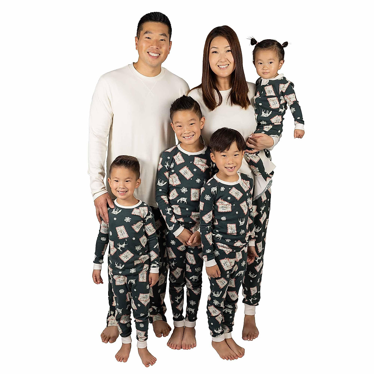 Burt's Bees Baby Baby Toddler 2-Piece Family Jammies Matching Holiday Organic Cotton Pajamas, Letters to Santa, 4T