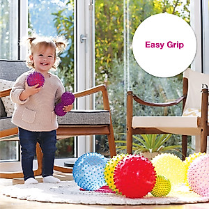 Edushape Sensory Balls for Baby - 4” Transparent Color Baby Balls That Help Enhance Gross Motor Skills for Kids Aged 6 Months and Up - Pack of 4 Vibrant Colorful and Unique Textured Balls for Baby