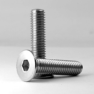 10 PCS M8-1.25 x 80mm Flat Head Socket Cap Screws, Stainless Steel A2-70, DIN 7991, Allen Socket Drive,Full Thread, Machine Thread