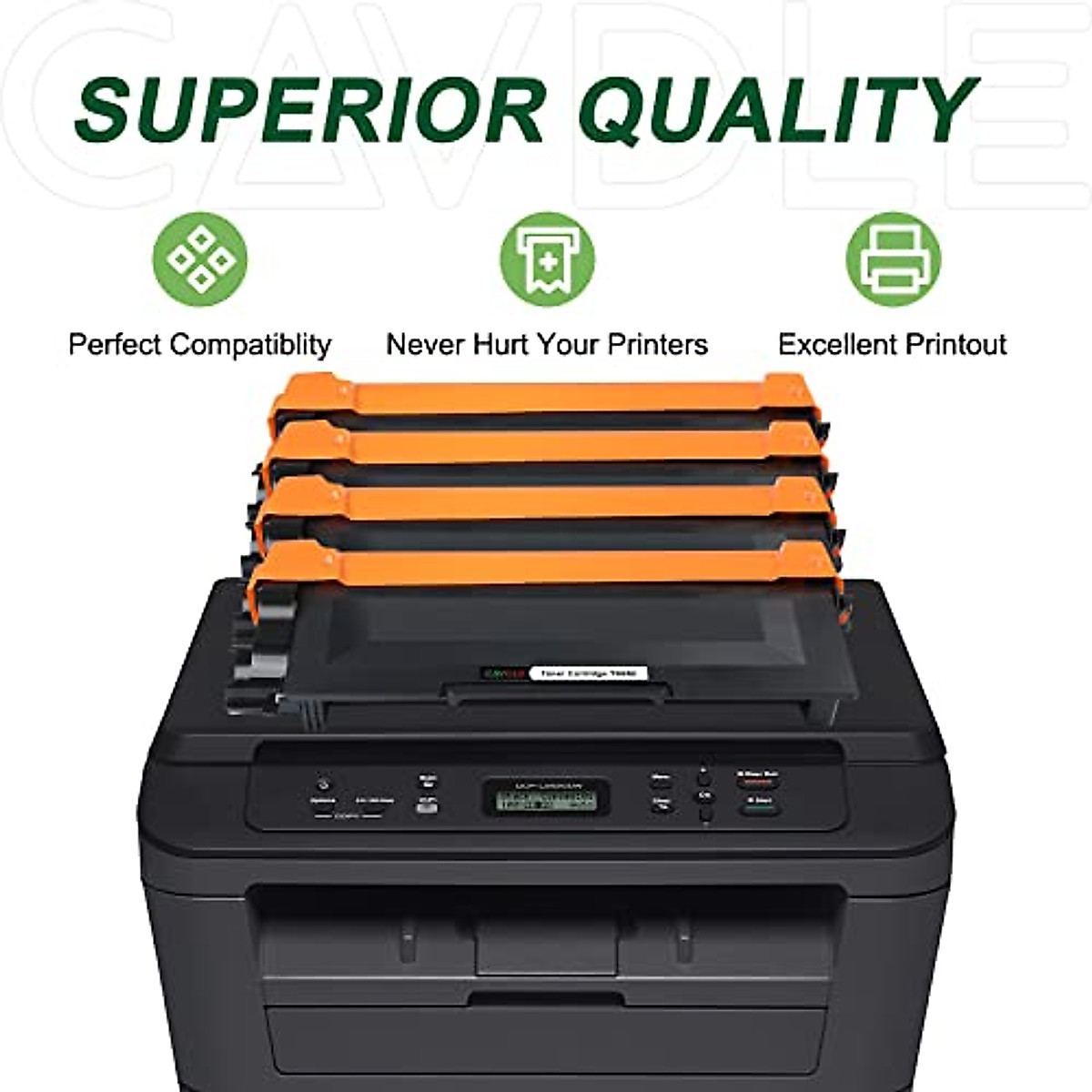 CAVDLE 4 Packs Compatible Toner Cartridge Replacement for Brother TN660 TN630 for use with Brother HL-L2300D HL-L2320D HL-L2340DW HL-L2360DW HL-L2380DW MFC-L2700DW MFC-L2720DW DCP-L2540DW