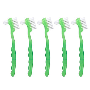 Denture Brush Denture Toothbrush Denture Brush Set Senior Professional Cleaning Brush for Daily Use (Green) Denture Brush Toothbrush Denture Cleaner Brush