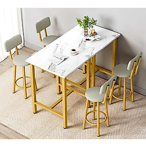 AWQM Table, 3-Piece Set, White & Gold