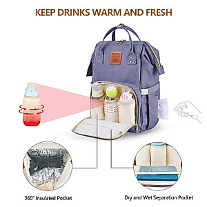 BALCONY & FALCON Multi-Functional Diaper Bag Backpack with Changing Pad Waterproof Nappy Bag