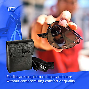Foldies Aviator Folding Sunglasses Polarized, UV400, UVA, UVB Protection for Men Women, Folding Sunglasses Leather Case
