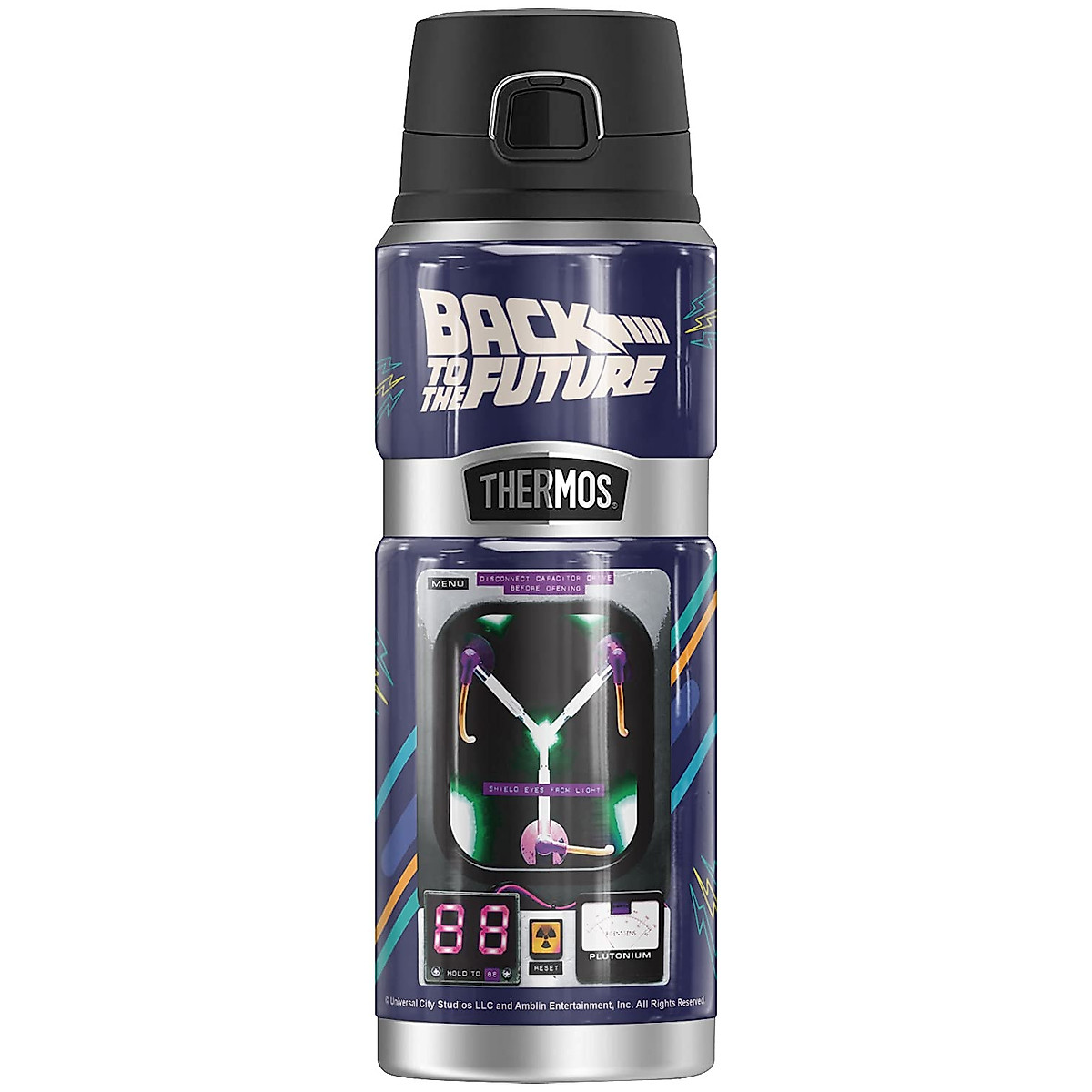 Back To The Future Powered By Flux Capacitor THERMOS STAINLESS KING Stainless Steel Drink Bottle, Vacuum insulated & Double Wall, 24oz