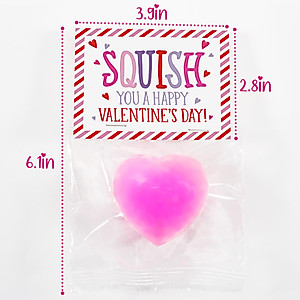 ORIENTAL CHERRY Valentines Day Gifts - 24 Pack Valentines Cards with Heart Balls - Fidget Toys Bulk Valentines Gift Exchange for Class Classroom, Party Favors Supplies