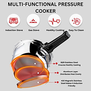 Vinod Platinum Triply SS Pressure Cooker 5.0ltr