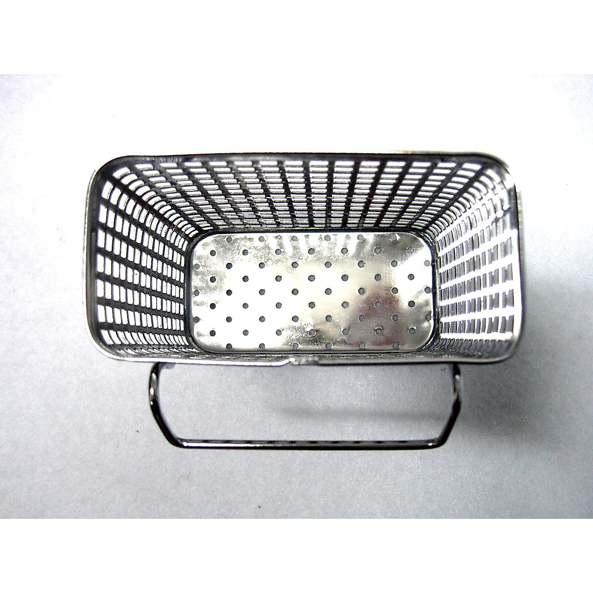 Small Square Stainless Steel Perforated Cutlery Basket Sink Rack Storage Silver by Stopia