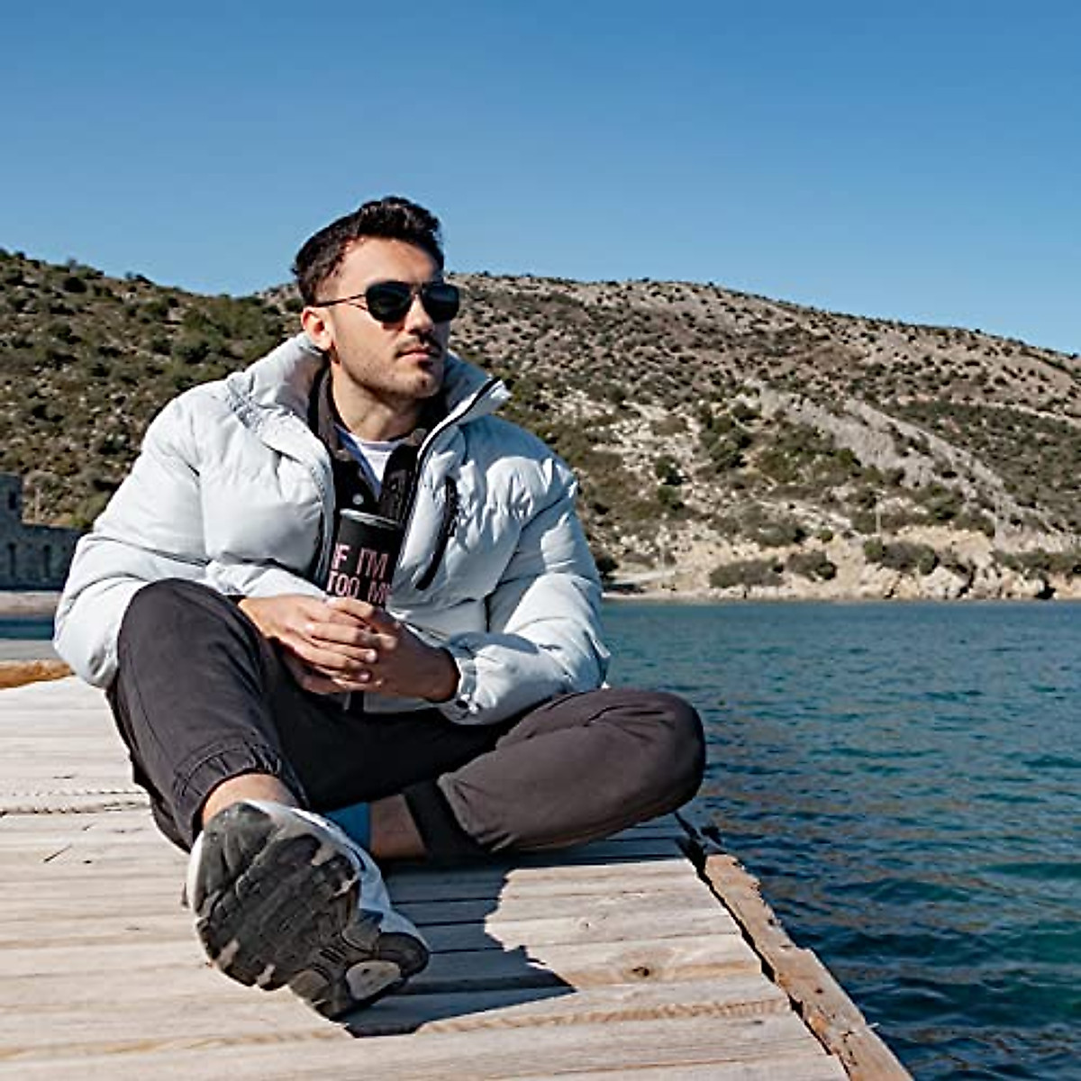 20 oz Water Bottle Confident Statement Coffee Mug, If I'm Too Much Then Go Find Less Stainless Steel Cups with Lid and Straw Travel Coffee Cups Personalized Thermo Coffee Travel Mugs Gifts for Women