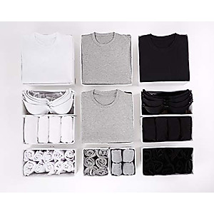 12pcs White Large Drawer Organizer Drawer Organizers for Clothing Wardrobe Clothes Organizer Underwear Organizer Dresser Drawer Organizers Underwear Drawer Organizer Clothes