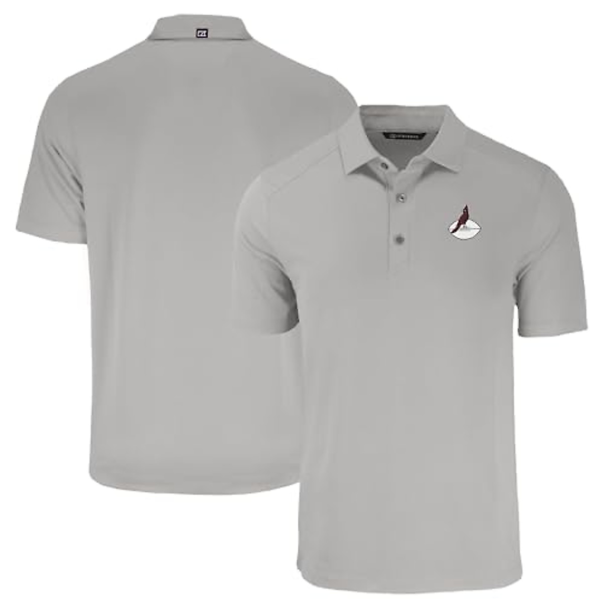 Cutter & Buck Men's Gray Arizona Cardinals Throwback Forge Eco Stretch Recycled Polo