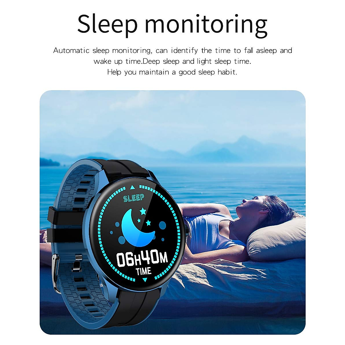 SYSMARTS Fitness Trackers,Health Sports Smart Watch with Heart Rate & Sleep Monitor,Calorie Step Counter,1.3" Touch Screen,IP68 Waterproof Pedometer Activity Trackers for Women Men (Dark Blue)