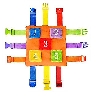 Buckle Toys - Bizzy Square - Learning Activity Game - Develop Motor Skills and Problem Solving - Occupational Therapy Toddler Travel Toy