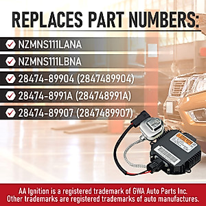 HID Ballast with Ignitor - Headlight Control Unit - Replaces 28474-8991A, 28474-89904, NZMNS111LANA - Compatible with Nissan & Inifiniti Vehicles - Murano, Maxima, Altima, 350Z, QX56, G35, FX35