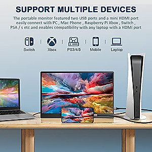 Aekegrep 15.6" Touch Screen Portable Monitor,Touch Screen Monitor FHD 1080P USB C HDMI IPS External Touchscreen Monitor Display Screen for Laptop PC Phone Mac Xbox PS5/PS4 Switch