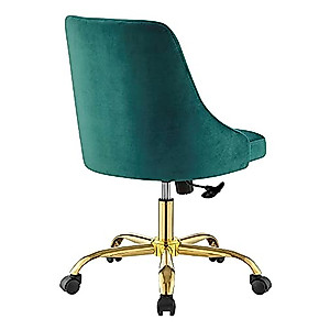 Modway Distinct Tufted Swivel Performance Velvet Office Chair, Gold Teal 20.5 x 23 x 32