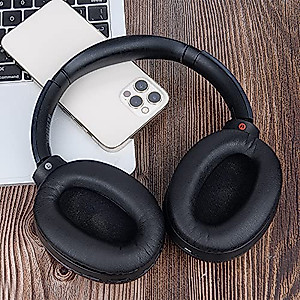 SOULWIT Replacement Earpads Cushions for Sony WH-1000XM2 (WH1000XM2) & MDR-1000X (MDR1000X) Headphones, Ear Pads with Noise Isolation Memory Foam, Added Thickness (Black)