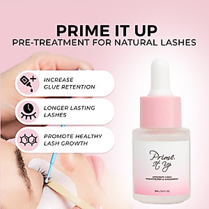 LLBA Eyelash Extension Primer 15 ML - Increase Adhesive Bonding Power | Easily Removes Proteins and Oils/Oil Free/Longer Extension Retention (Prime it up) (Packaging May Vary)