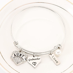 HUTIMY Godmom Gifts Bracelet from Godchild Godmother Bangle Bracelets Godmother Jewelry Gift Godmother Charm Bracelet