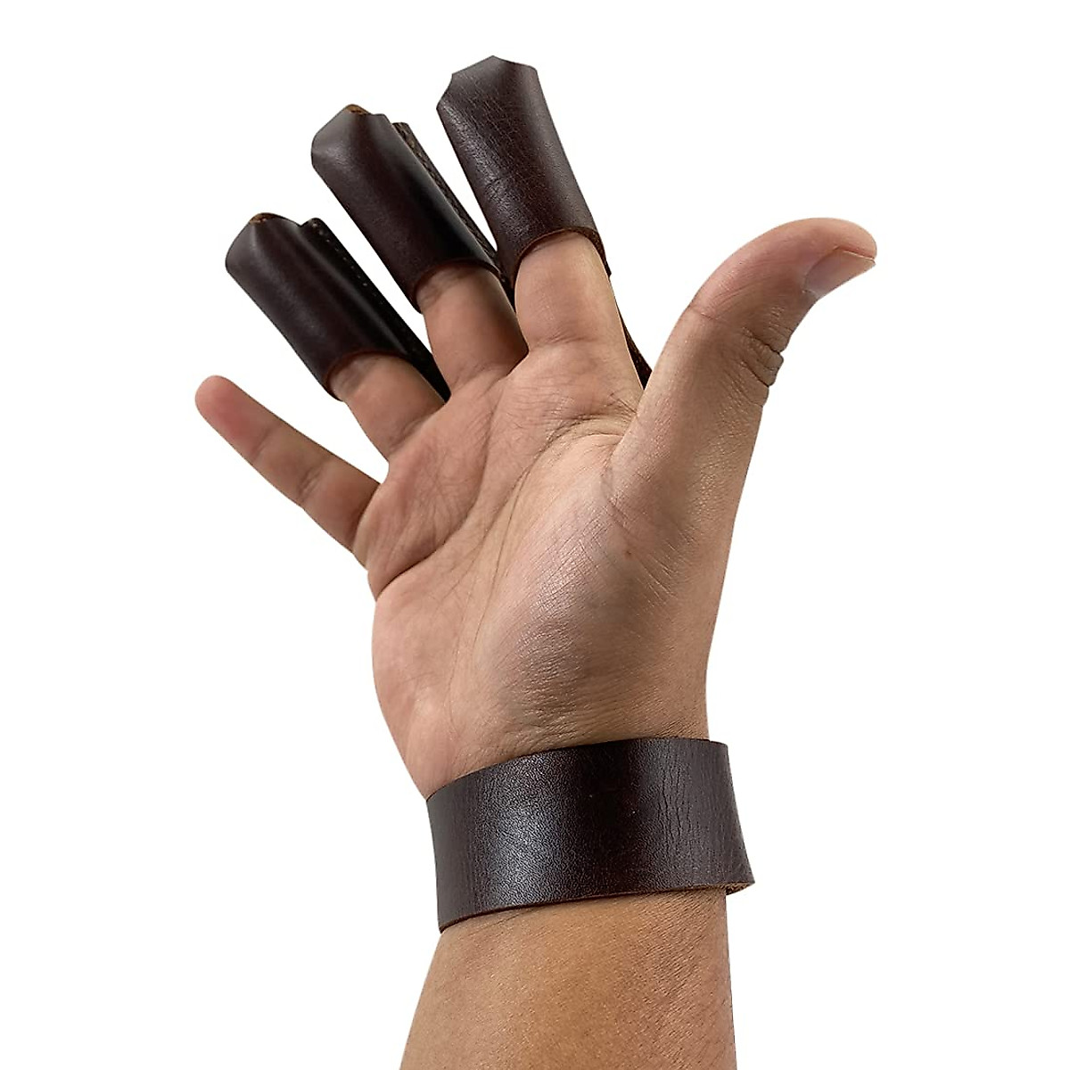 Hide & Drink, Three-Finger Archery Glove Handmade from Full Grain Leather - Bourbon Brown
