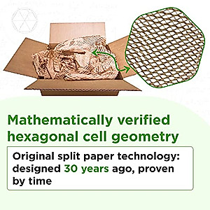 IDL Packaging HexaFil Honeycomb Packing Kraft Paper 15" x 1700' in Self-Dispensed Box - Patented Cushioning Box Filler for Void Filling, Moving, Shipping - Alternative to Bubble Plastic