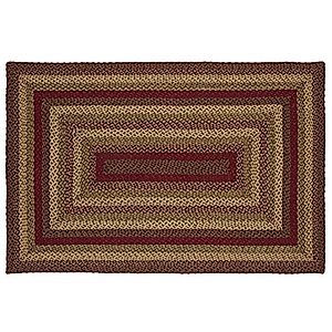 IHF Home Decor Cinnamon Braided Rug 20"x30" Rectangle Accent Floor Carpet Natural Jute Material Doormat | Wine, Natural and Brown Enhance with Woven Collection (20"x30" Rectangle, Cinnamon)