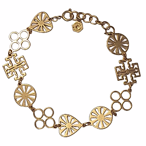 Tory Burch 142454 Britten Rolled Brass Cut Out Design Women's Bracelet