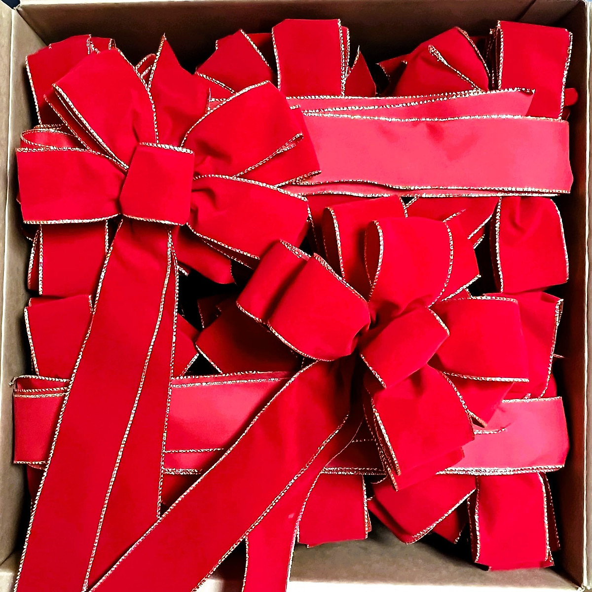 36-Pack Christmas Bows | 6.99 Bulk Pack | 10x26" Premium Handmade | Indoor Outdoor Christmas Decor | The Handmade Bow