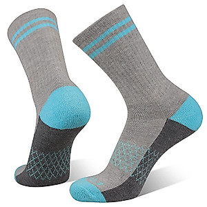 eallco Womens Crew Socks Athletic Calf Work Socks Running Long Cushioned Sole Socks 6 Pairs