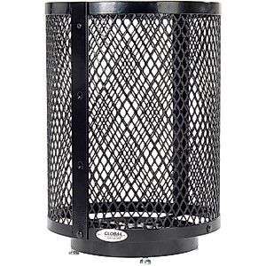 Global Industrial 32 Gallon Deluxe Thermoplastic Mesh Receptacle w/Dome Lid & Base, Black