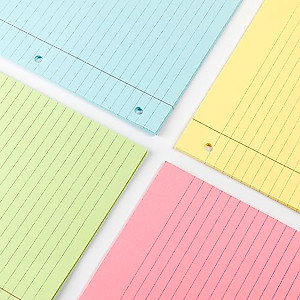 Mr. Pen- Colored Loose Leaf Paper Wide Ruled, 100 Sheets, 8” x 10.5”, 3- Hole Punched, Notebook Paper, Lined Paper, Binder Paper, Writing Paper, Filler Paper, Wide Ruled Notebook Paper
