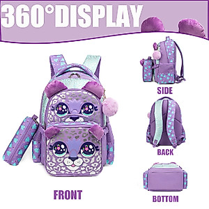 MYHSBYO Kids Backpacks for Girls School Bag with Lunch Box School Backpack for Girls Set Cute Bookbag for Kindergarten