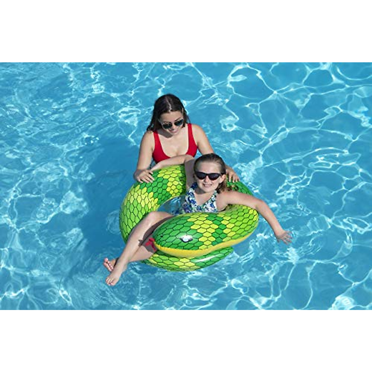 Swimline Snake Inflatable Pool Ring Yellow, Green, 32" x 28" x 16"