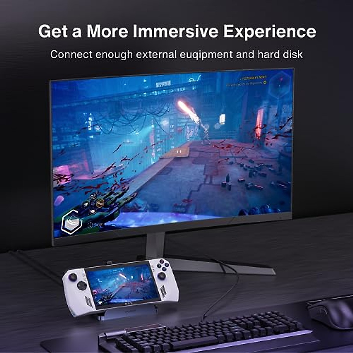 iVANKY Steam Deck Dock, 6-in-1 Hub Docking Station for ROG Ally & Stream Deck with HDMI 2.0 4K@60Hz, Gigabit Ethernet, 3 USB-A 3.0 and 100W Charging USB-C Port Compatible with Valve Stream Deck-HB0603