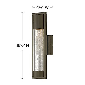 1 Light Small Outdoor Wall Lantern in Modern Style 4.75 inches Wide by 15.5 inches High-Bronze Finish 81-Bel-2245270