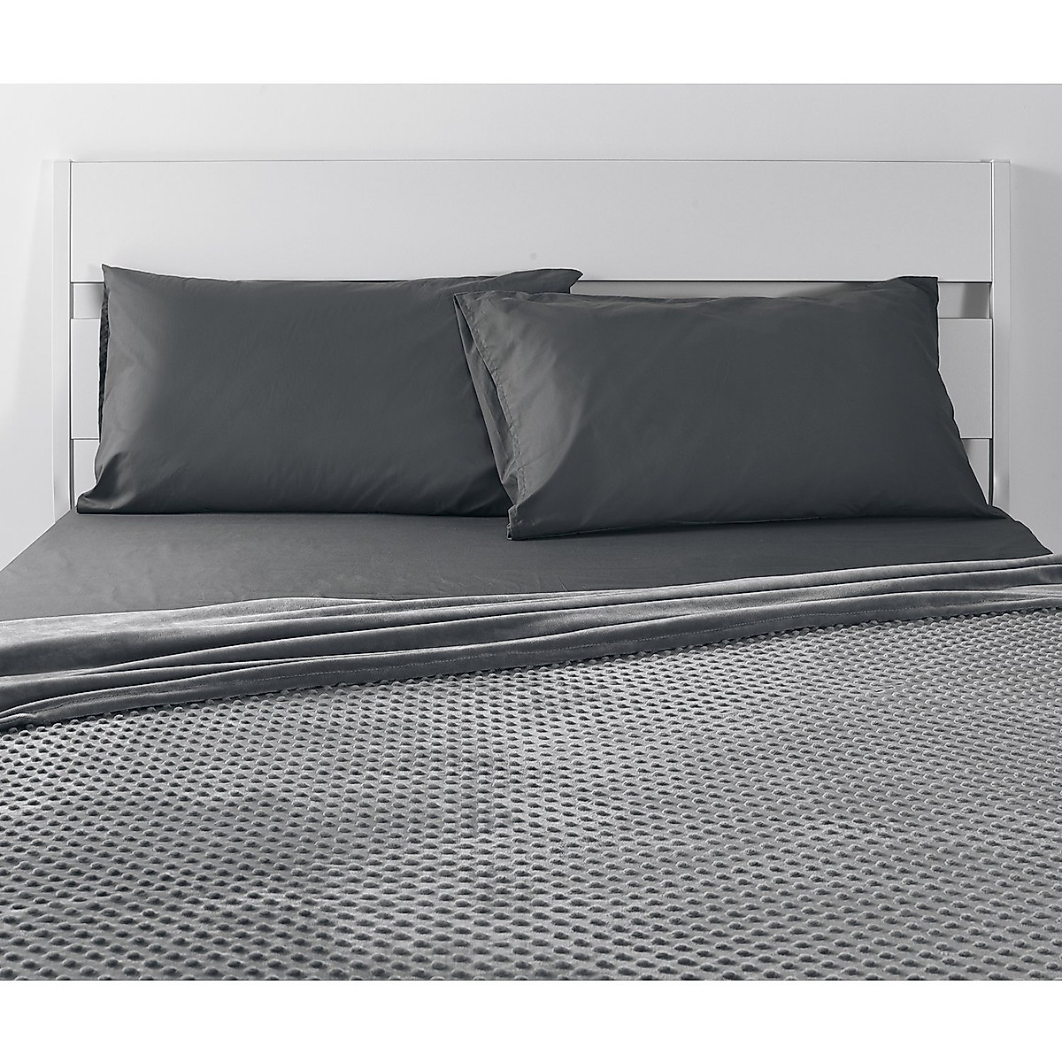 RelaxBlanket 60''x80'' Duvet Cover for Weighted Blanket | Premium Super Soft Minky Dot | Dark Grey