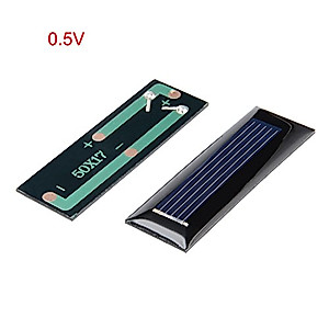 uxcell 5Pcs 0.5V 80mA Poly Mini Solar Cell Panel Module DIY for Phone Light Toys Charger 50mm x 17mm