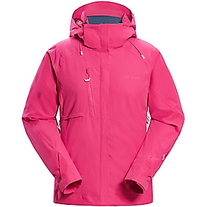 fit space Women's Winter Ski Coat Jacket Hooded Mountain Snowboarding Sports(Rose Pink,M)