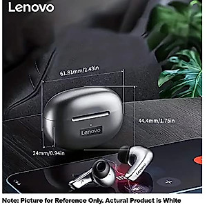 Lenovo Bluetooth Headphones Wireless Earbuds Thinkplus LivePods LP5 V5.0, Handsfree WaterProof Headphone 12Hrs Battery life with Charging Case Ergonomic Design Snug fit earbud Noise Reduction- White