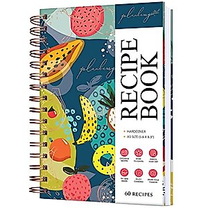 PLANBERRY Recipe Book – Blank Hardcover Cookbook to Write In Your Own Recipes – Empty Cook Book Journal to Fill In – Blank Family Recipe Notebook – 60 Recipes, 6.3”x8.4” (Fresh Multifruit)