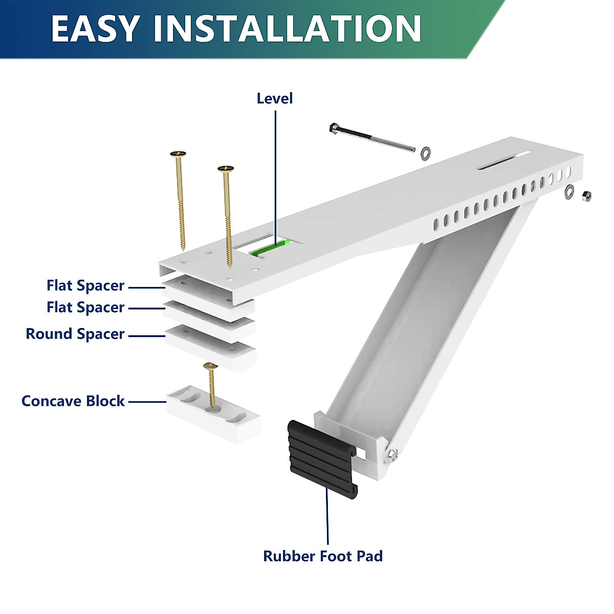 Wintcomfort Window Air Conditioner Bracket, Heavy Duty Support Bracket, Up to 165 lbs, Universal to Fit 5,000 to 22,000 BTU AC Units