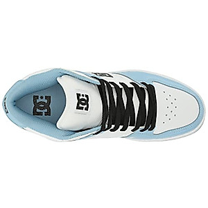 DC Women's Manteca 4 Mid Skate Shoe, Blue/White/Black, 6.5