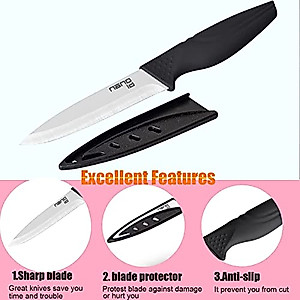 NANO ID Ceramic Steak Red Knife Extremely Sharp Ceramic Knife (black)